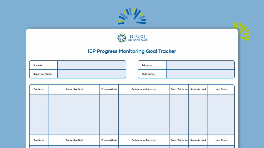 IEP Progress Monitoring Goal Tracker | Behavior Advantage